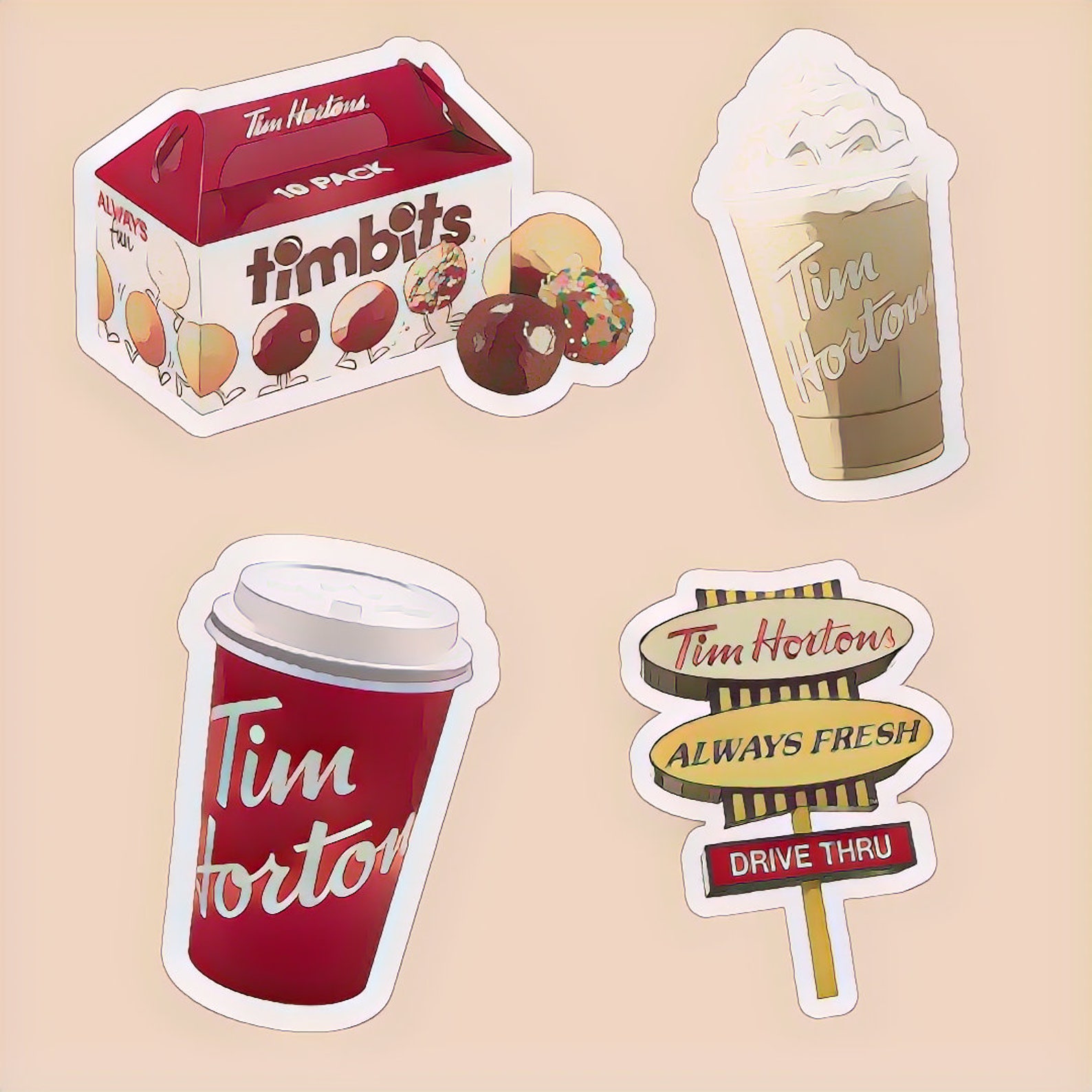 Timmies Sticker Pack Laptop Decals Notebook Stickers Canadian Stickers ...