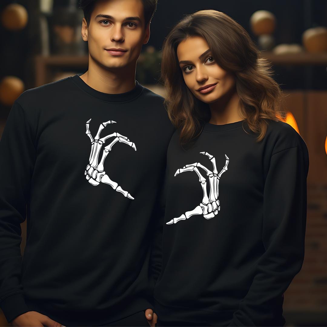 Skeleton Couple Costume Ll Matching Halloween Sweaters Ll Easy Couples ...