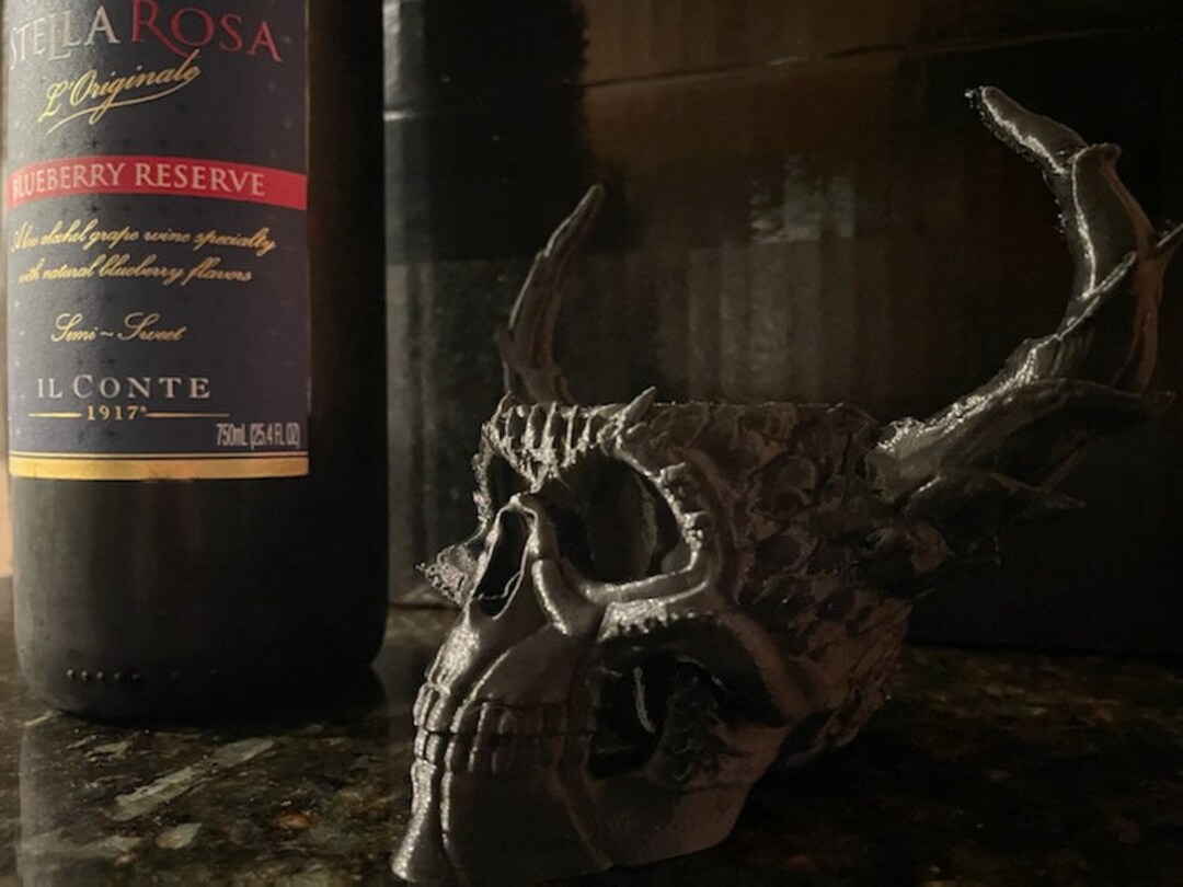 Skull Bowl Horned | Demon Horned Planter Succulent | 3D Printed ...