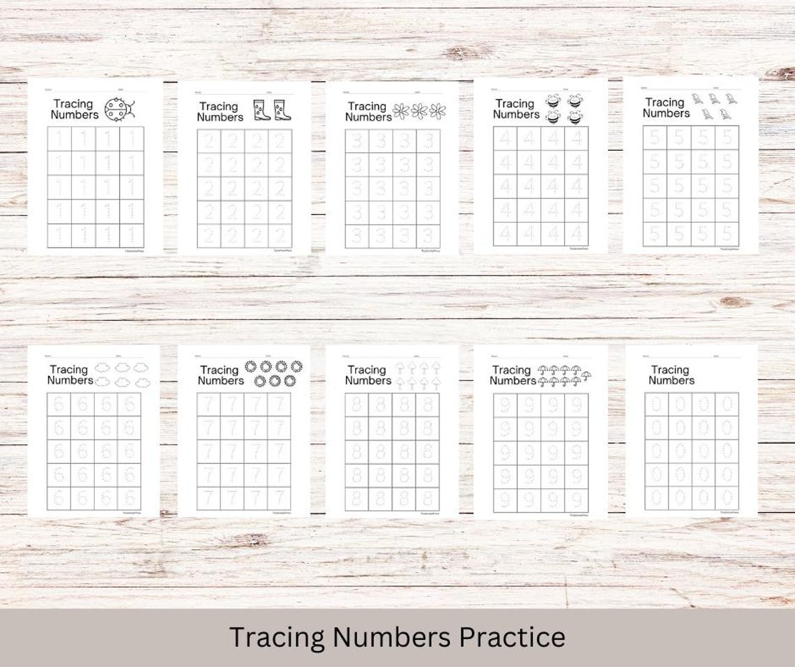 Tracing Numbers Preschool Printable Worksheets Number Practice Tracing ...