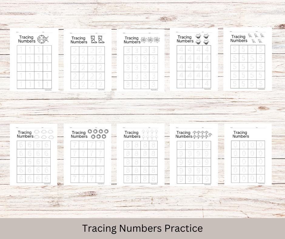 Tracing Numbers Preschool Printable Worksheets Number Practice Tracing ...