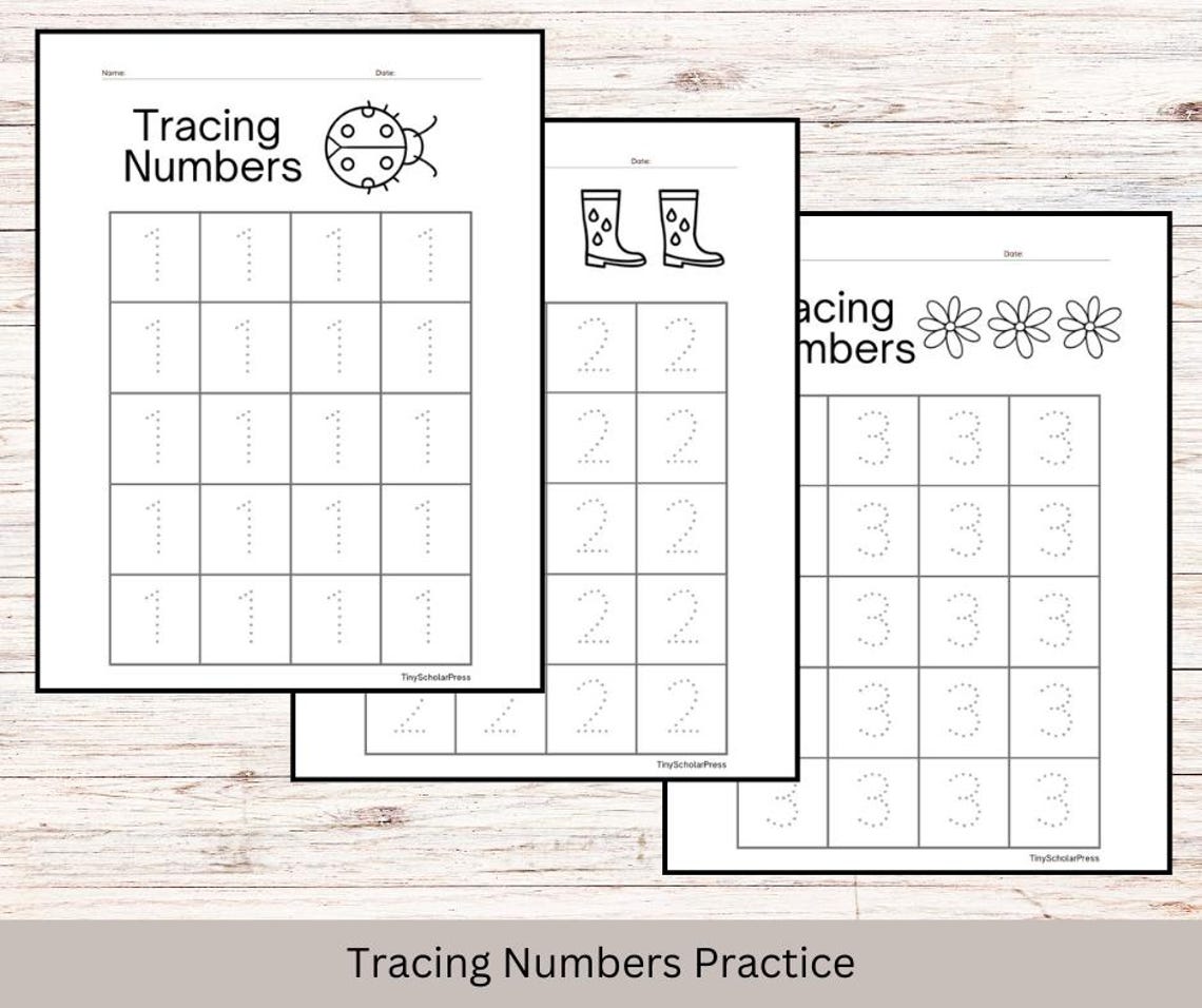 Tracing Numbers Preschool Printable Worksheets Number Practice Tracing ...