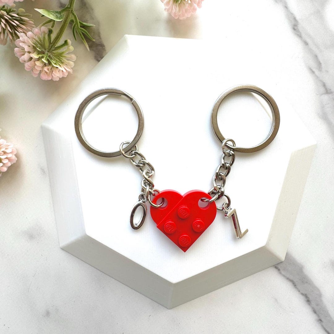 Matching Heart Keychains for Couples or Bffs - Gift Set Made With Real ...