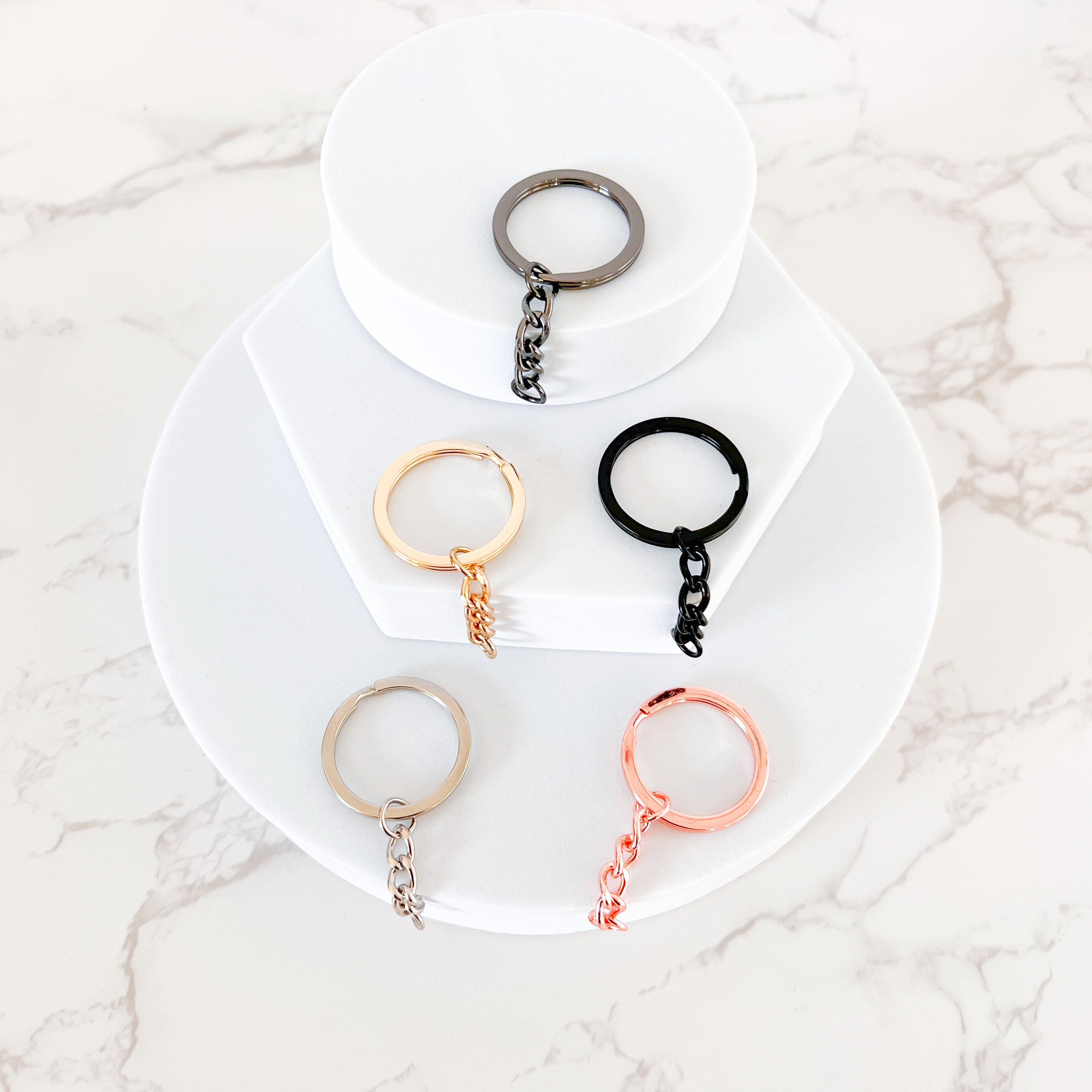 Premium 30mm Flat Key Chain Rings With Attached Chain - Etsy