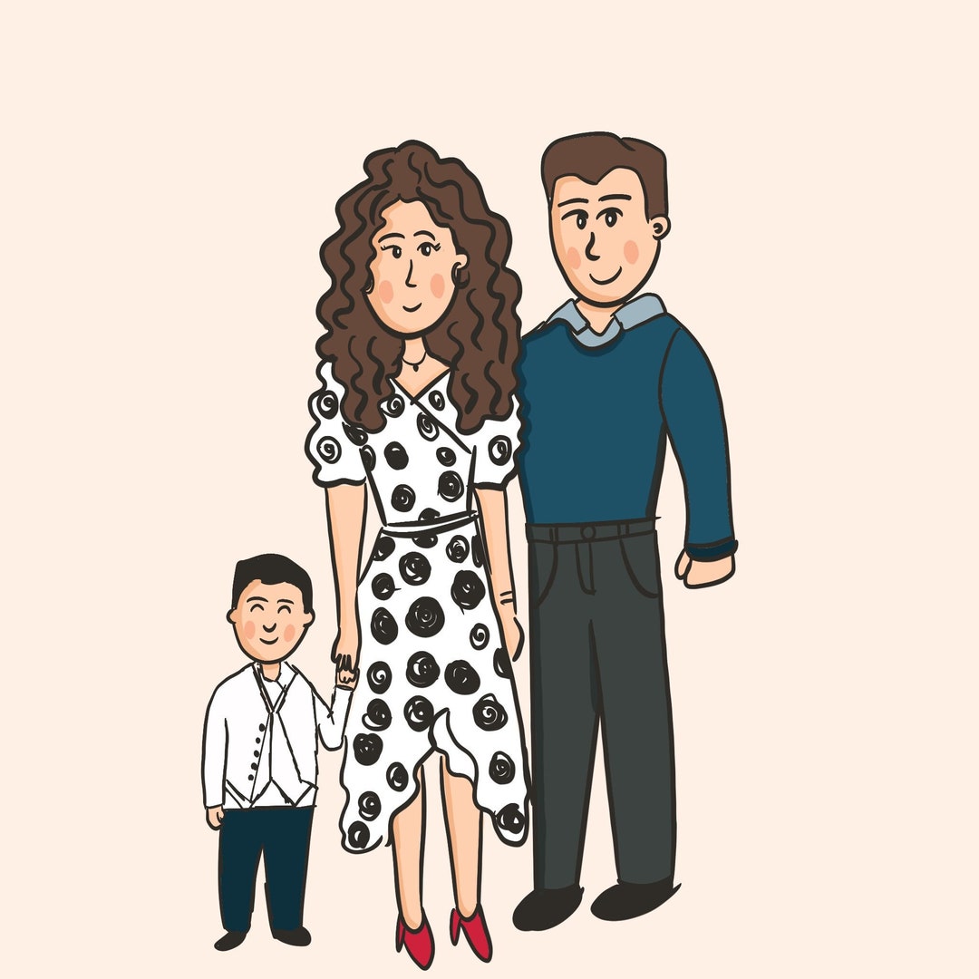 Family Custom Illustration, Family Drawing, Custom Digital Portrait - Etsy