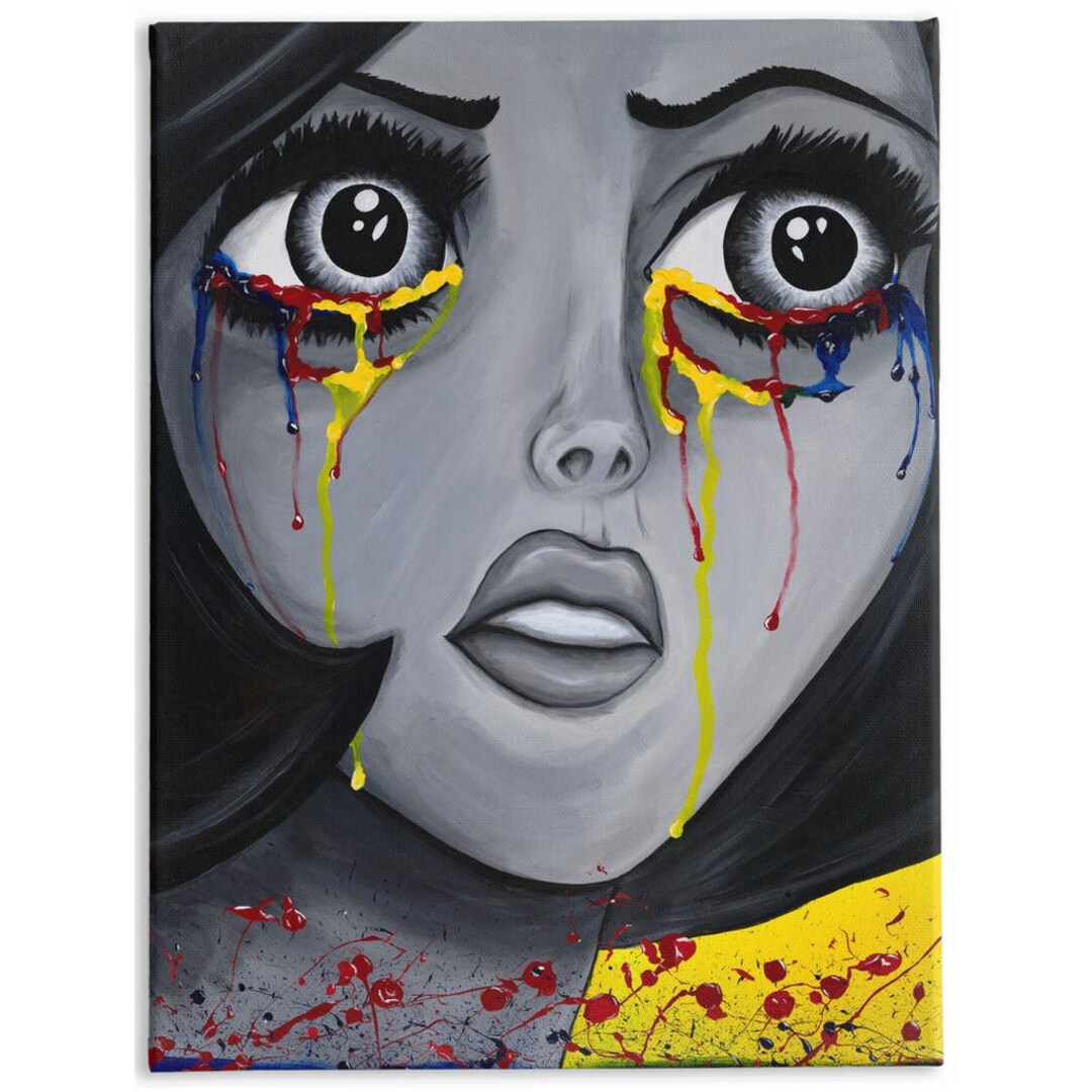 Primary Tears Original Art, Hand Made, Print on Canvas by Cassiopia - Etsy