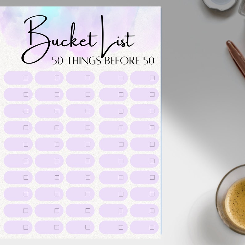 50 Before 50 Bucket List | Personalisation | Personalised Bucket List ...