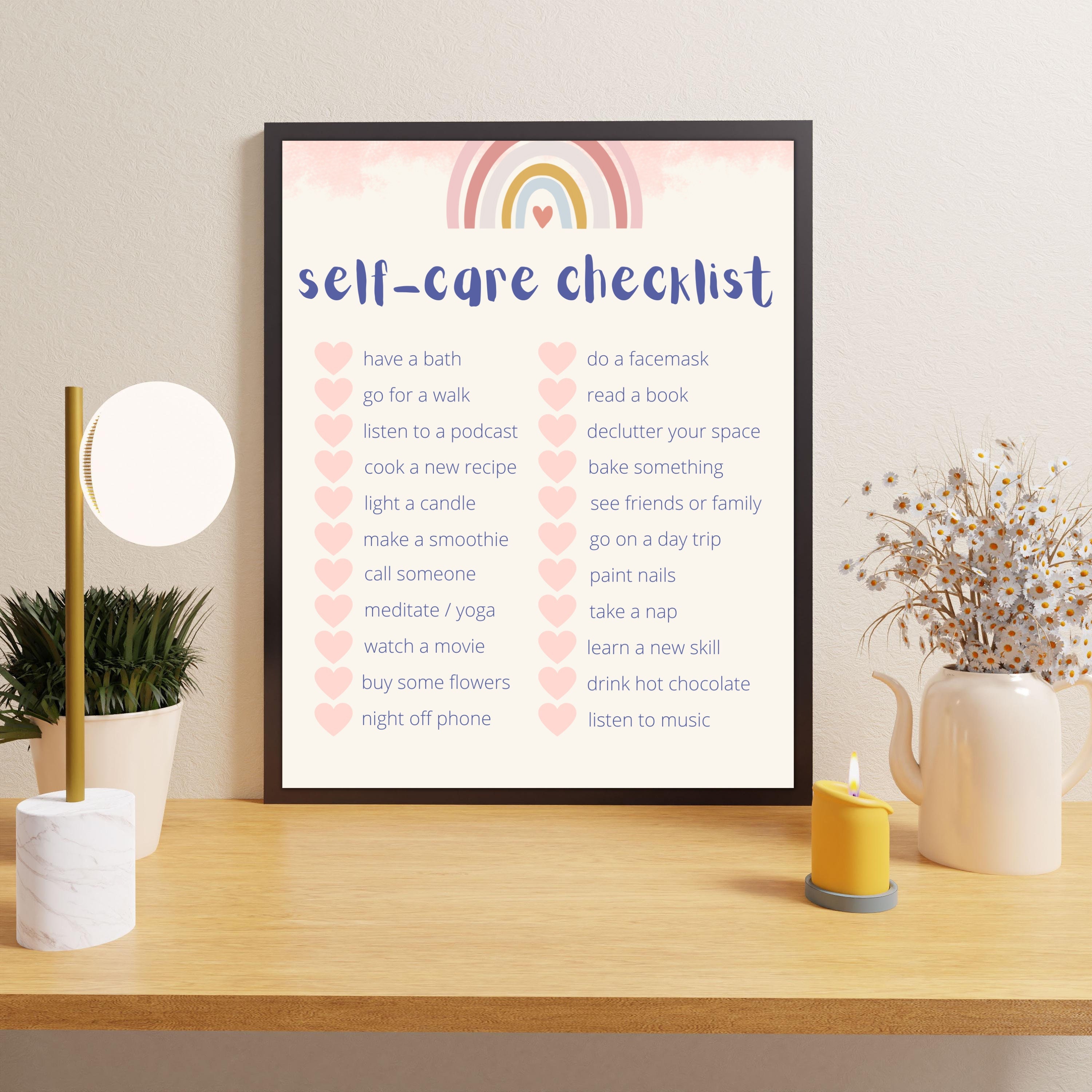 Self-care Checklist Self Care Gift Digital Download Mindset and Growth ...