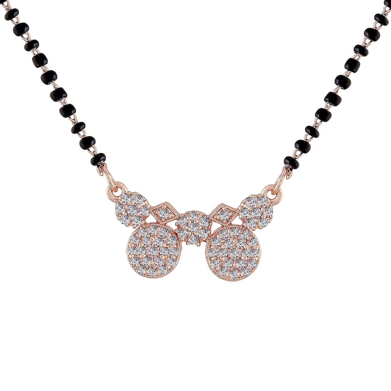 Diamond CZ Zircon Delicate Mangalsutra Bollywood Indian Bridal Wedding ...