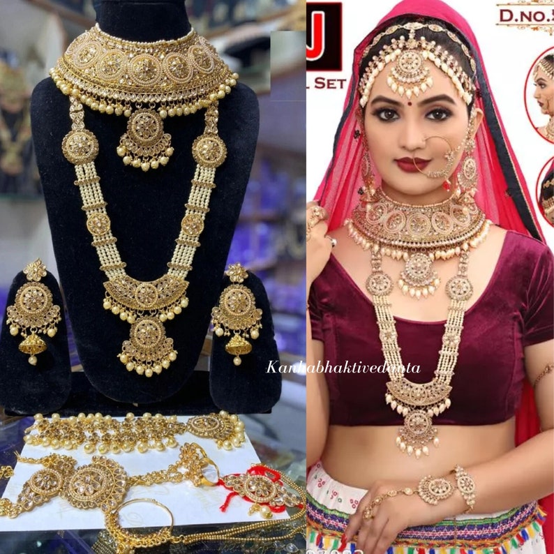 Pakistani Indian Bridal Handmade Wedding Jewelry Stone Work Bridal ...