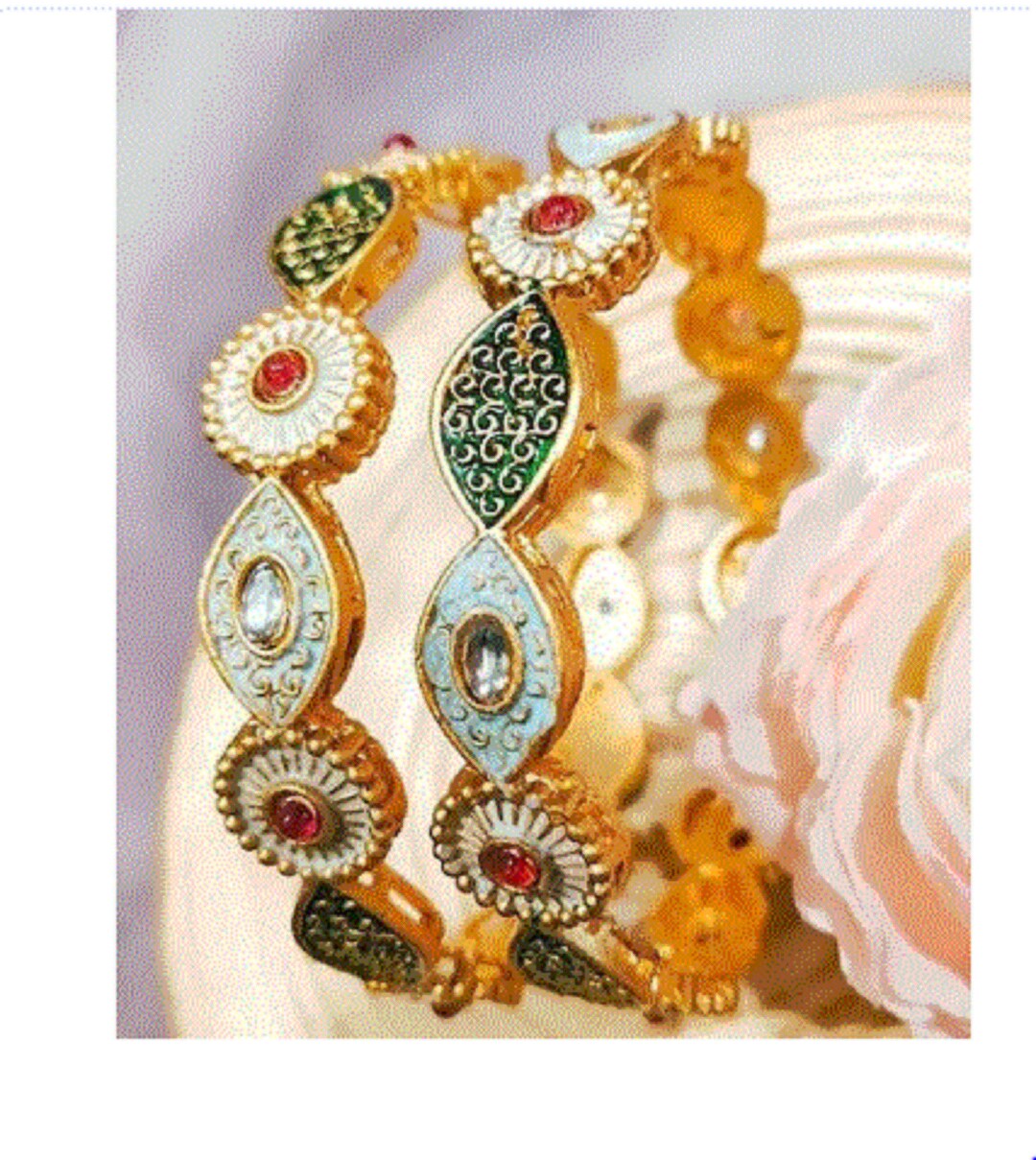 Gold-plated Meenakari Design Bangles Rajwadi Kada / Pachali Bangles ...