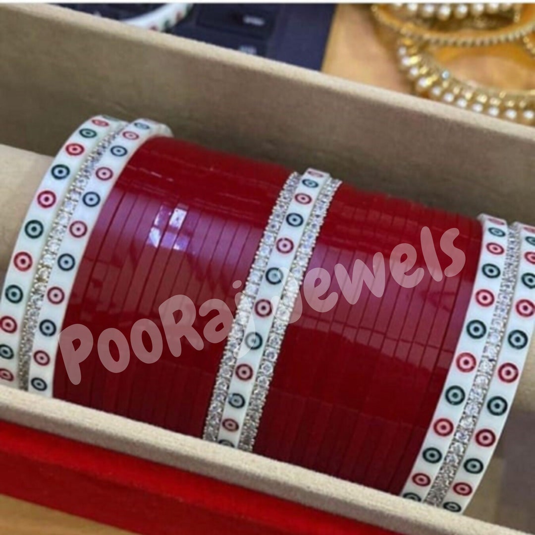 Indian Chura Bangle/traditional Bridal Red Chuda /maroon Chooda Red ...