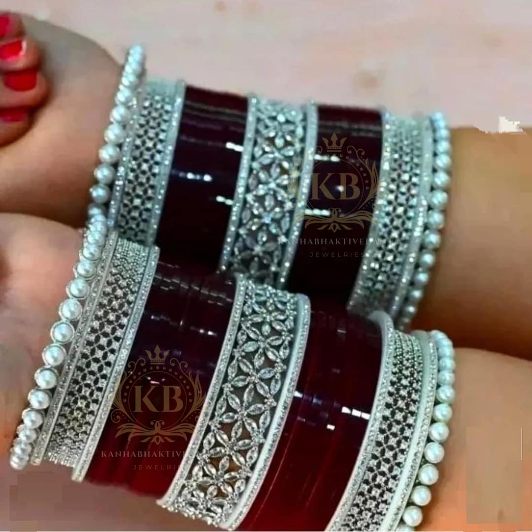 Designer Handmade Dark Maroon Punjabi Bridal Chura Sikh - Etsy