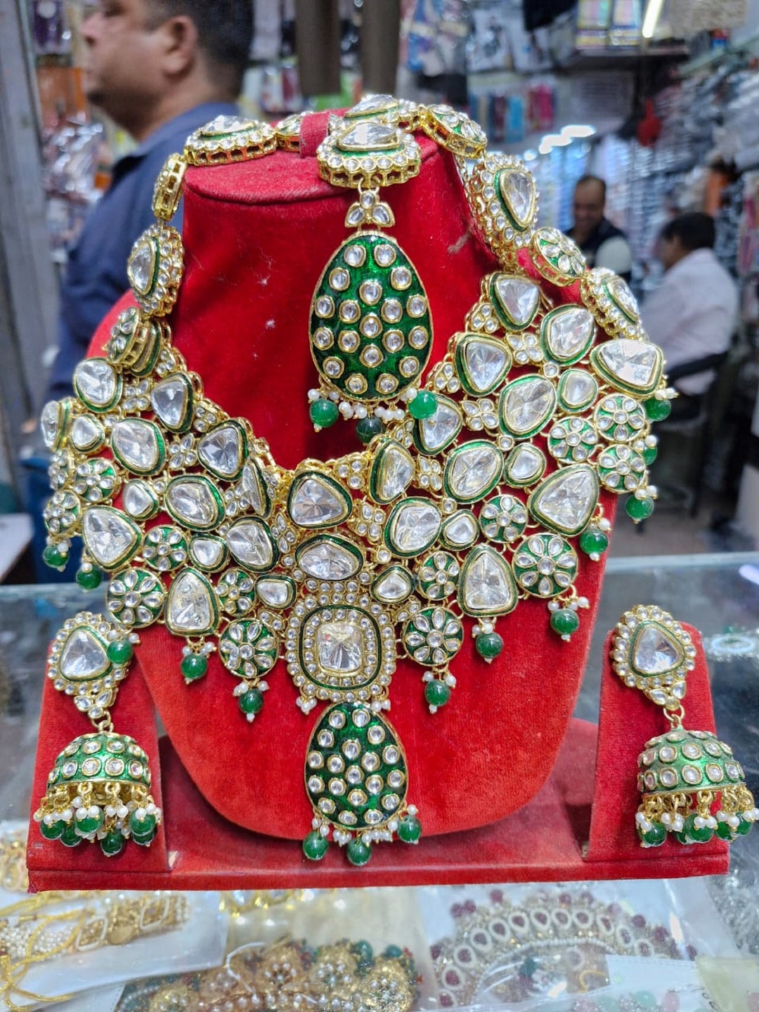 Indian Bollywood Wedding Bridal Pearl Kundan Vira Finest Heavy Uncut ...