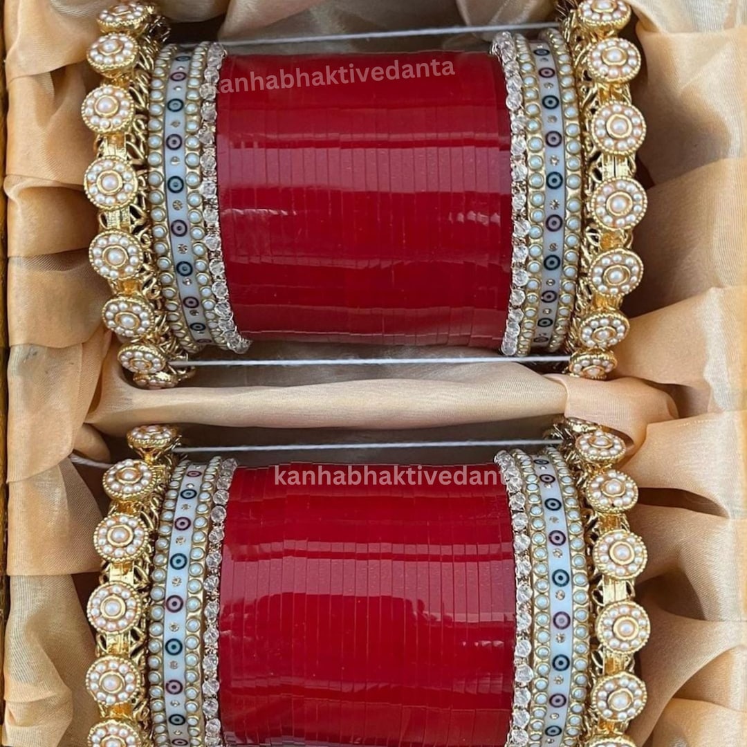 Traditional Wedding Chura Polki and Zircon /AD Wedding Bridal Chura ...