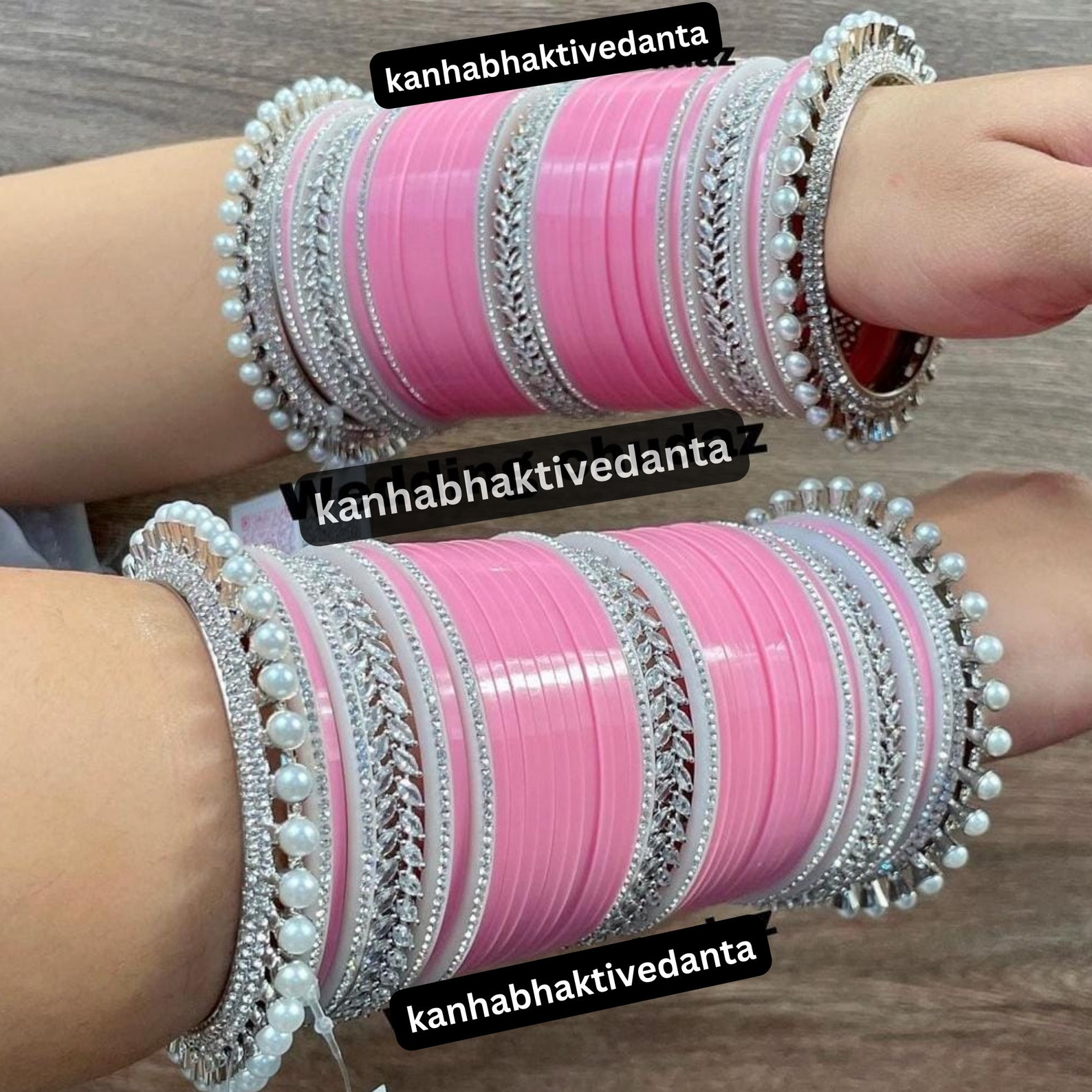 Handmade American Diamond Pink Bridal Chura Punjabi Chuda - Etsy