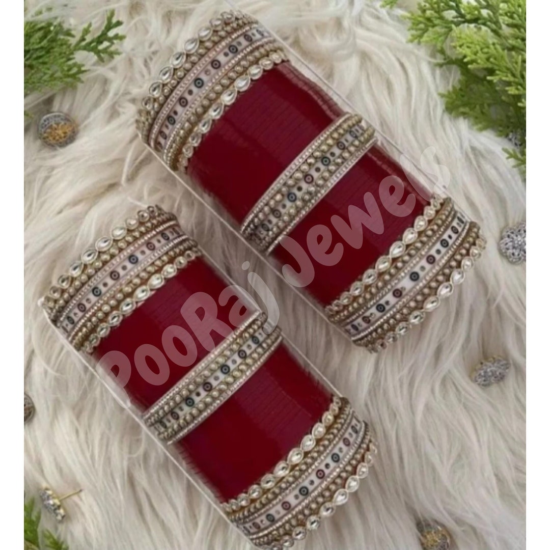 Beautiful Bridal Chura Set/ Bridal Punjabi Chura Wear Red and Golden ...