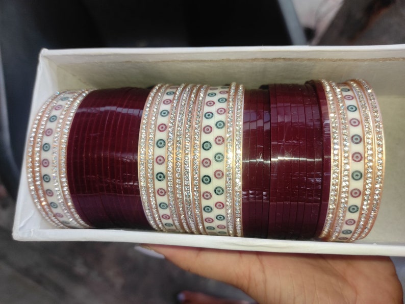 Traditional Bridal Chura Bangles Punjabi Traditional Dotted Chuda ...