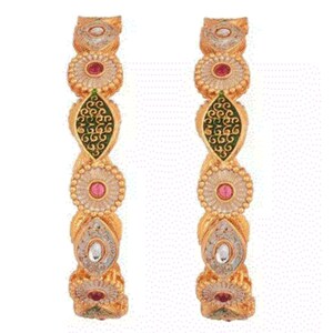 Gold-plated Meenakari Design Bangles Rajwadi Kada / Pachali Bangles ...