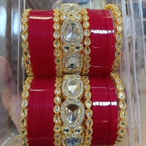 Best Red Indian Bangles Traditional Chuda Beautiful AD CZ Bangles ...