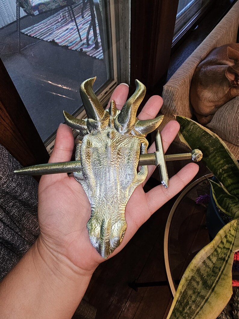 3D Printed Dragon Skull Hair Pin | Sustainable Fashion | Unique Fantasy ...