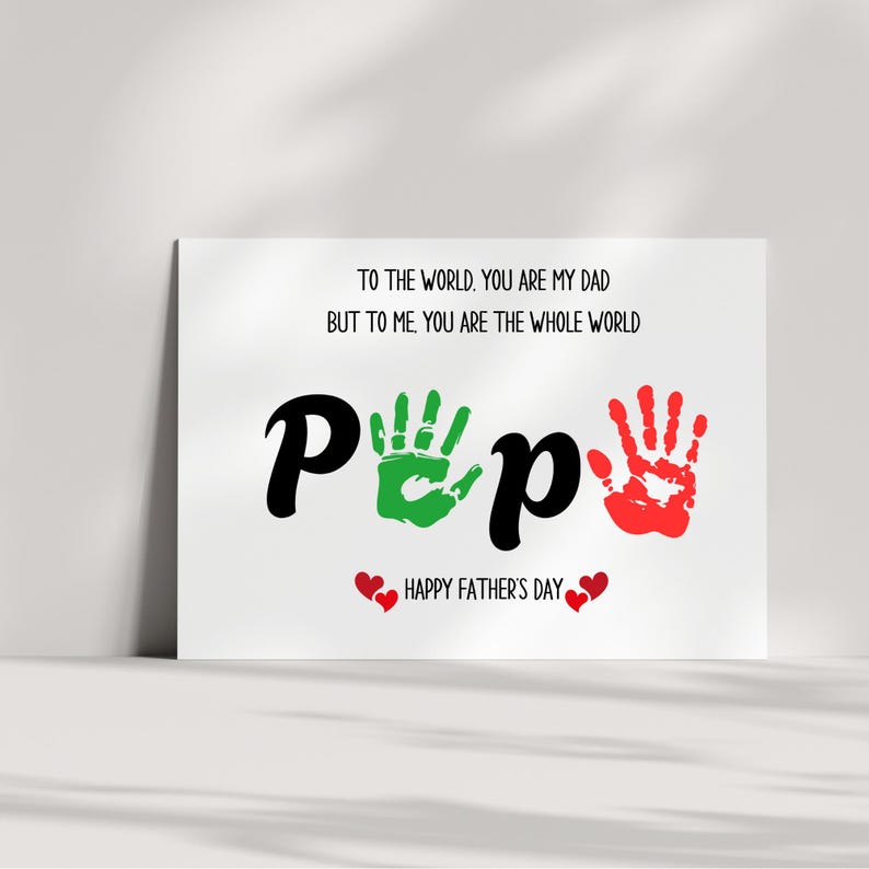 Father's Day Handprint Printable, Papa Png, Father's Day Handprint Art ...