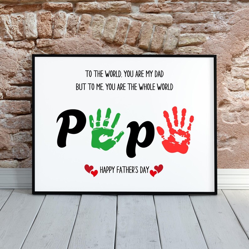 Father's Day Handprint Printable, Papa Png, Father's Day Handprint Art ...