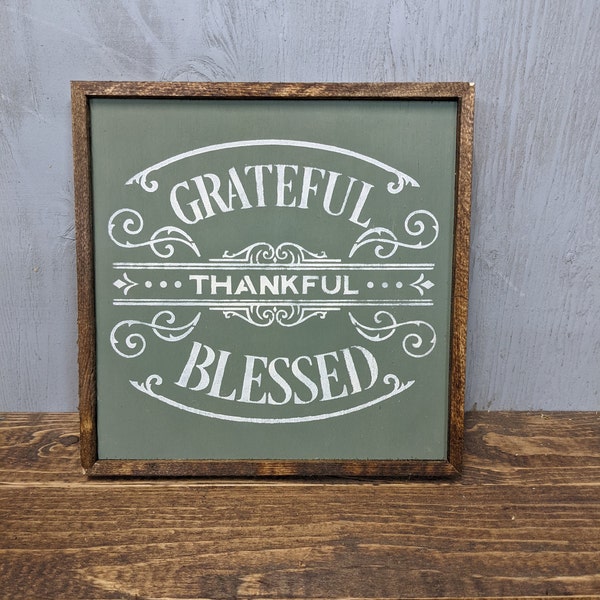 Grateful Thankful Blessed Sign - Etsy