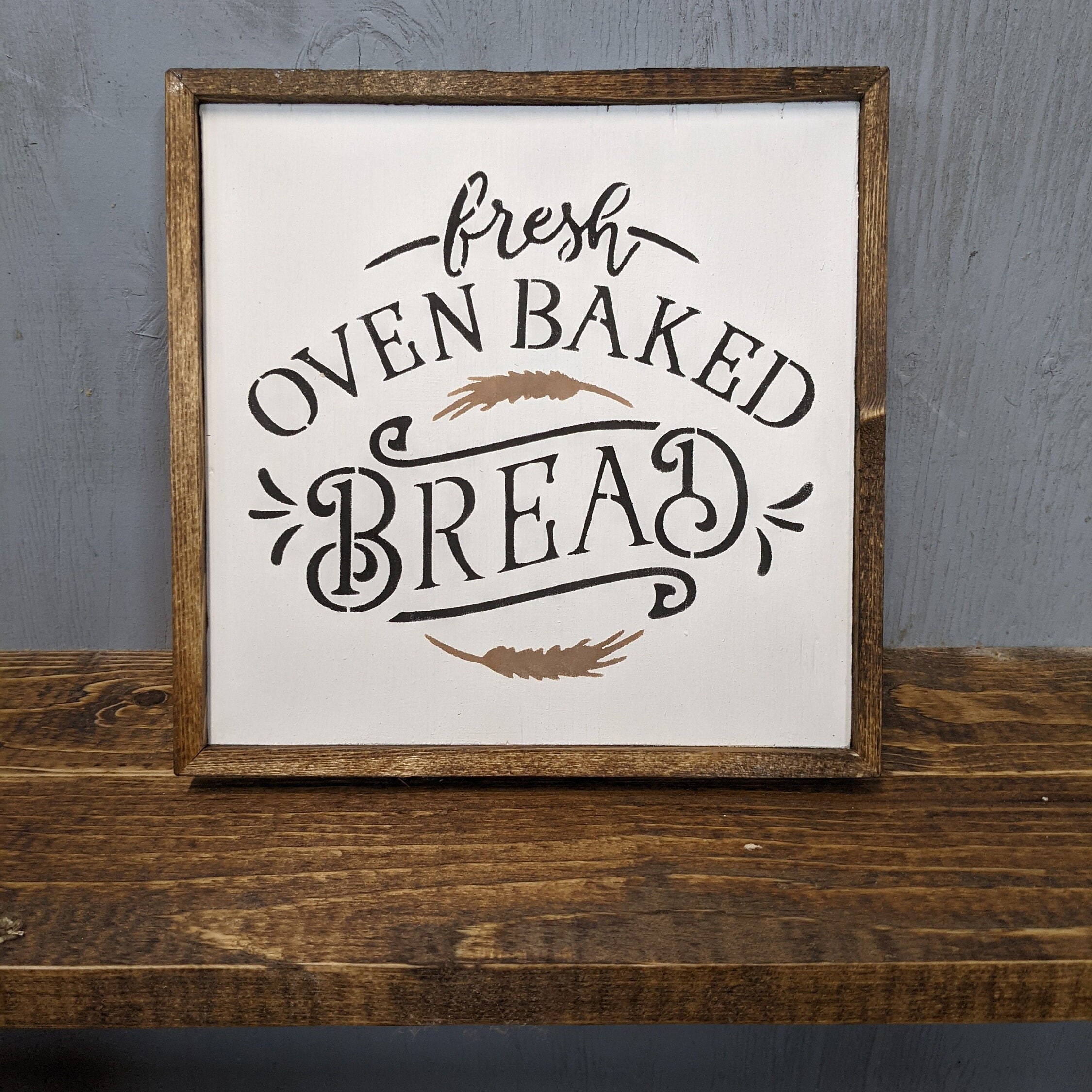 Fresh Oven Baked Bread Sign, Wood Framed Rustic Sign, Kitchen Sign - Etsy
