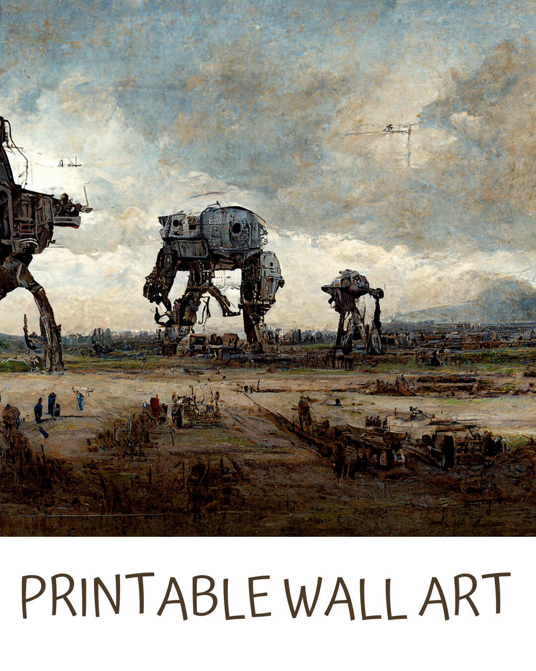 Printable Wall Art Star Wars Imperial Walker Renaissance Style Concept ...