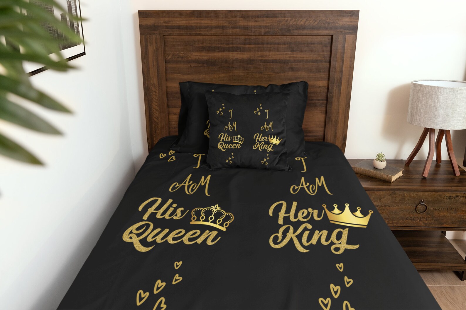 I Am Her King and I Am His Queen Three Piece Duvet Cover Set for Bed ...