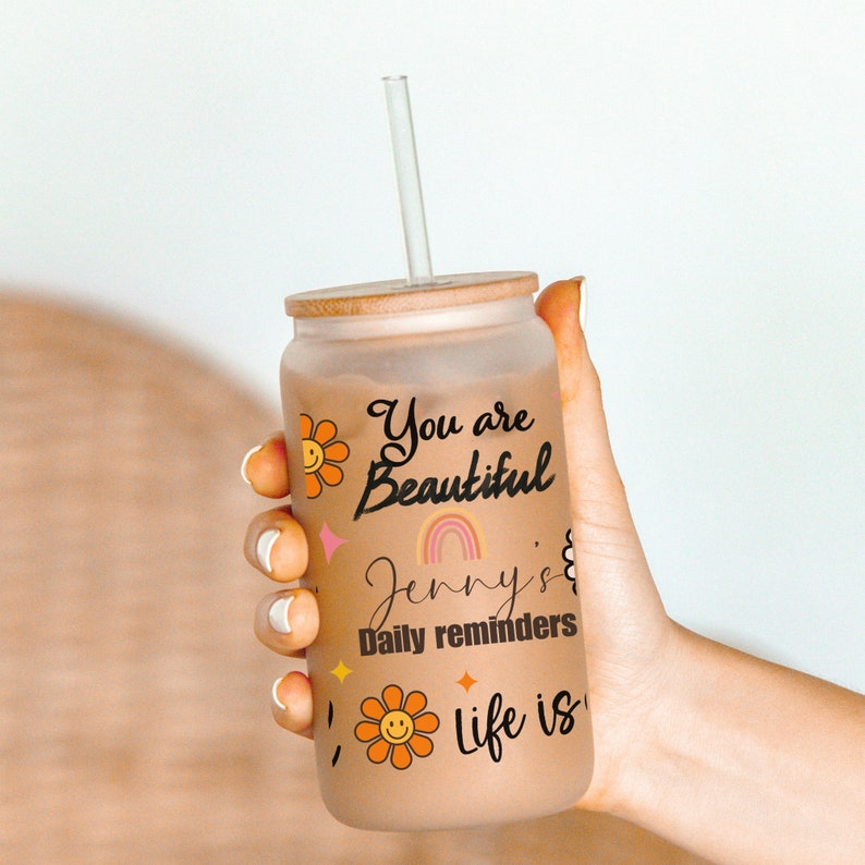 Motivational Inspirational Mental Health Positive Self Talk Glass Can ...