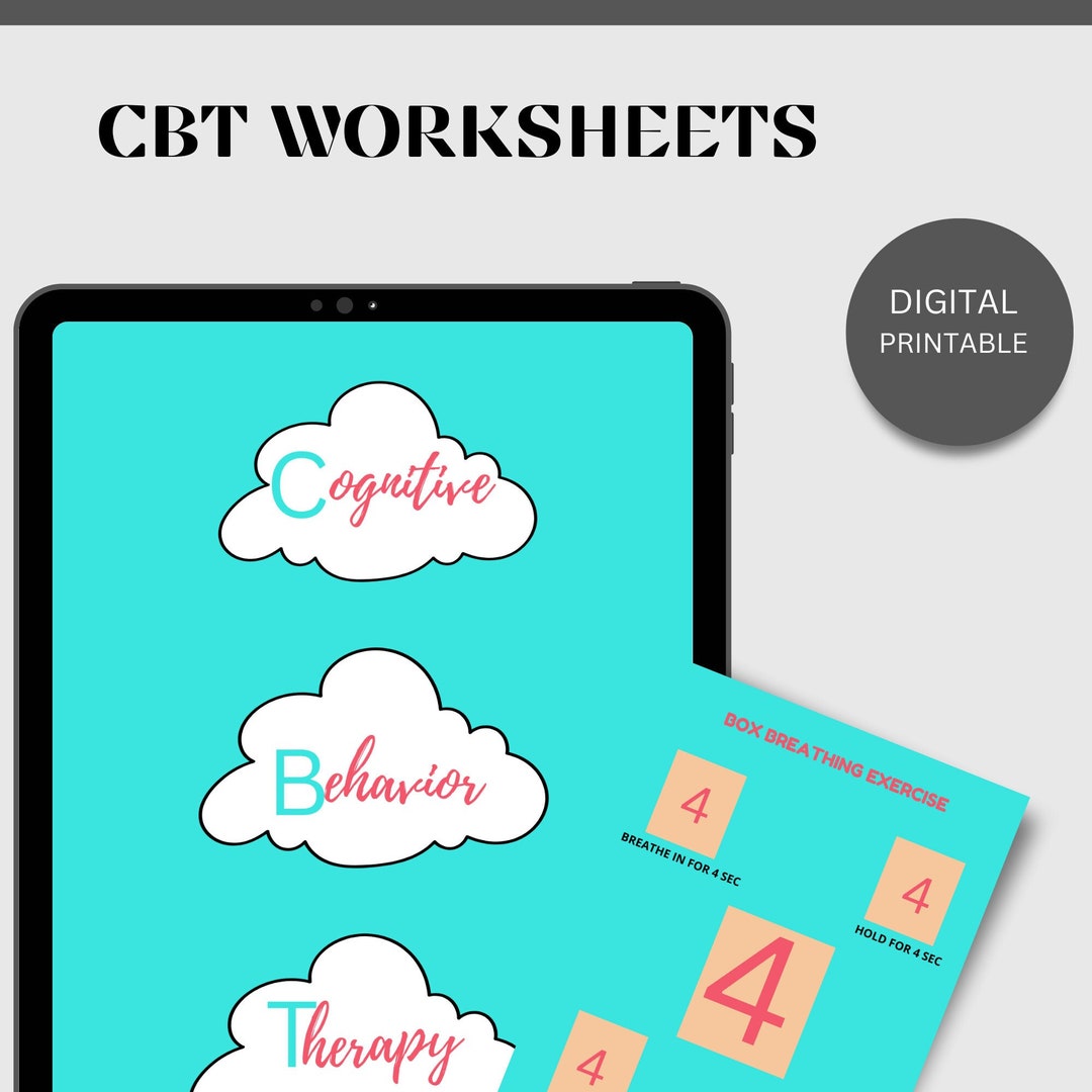 CBT( Cognitive Behavior Therapy) Worksheets for Therapy, Self Help, or ...