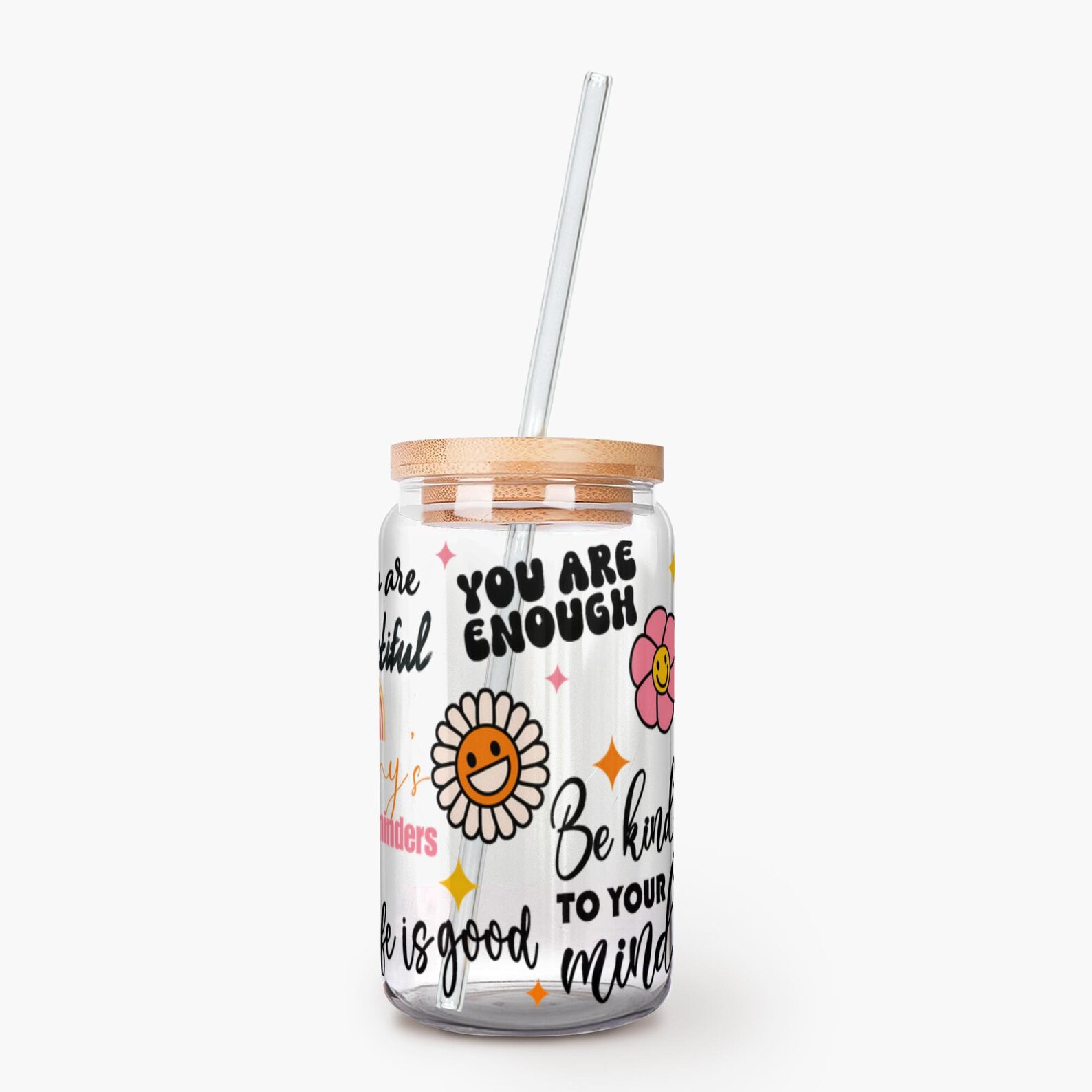 Motivational Inspirational Mental Health Positive Self Talk Glass Can ...