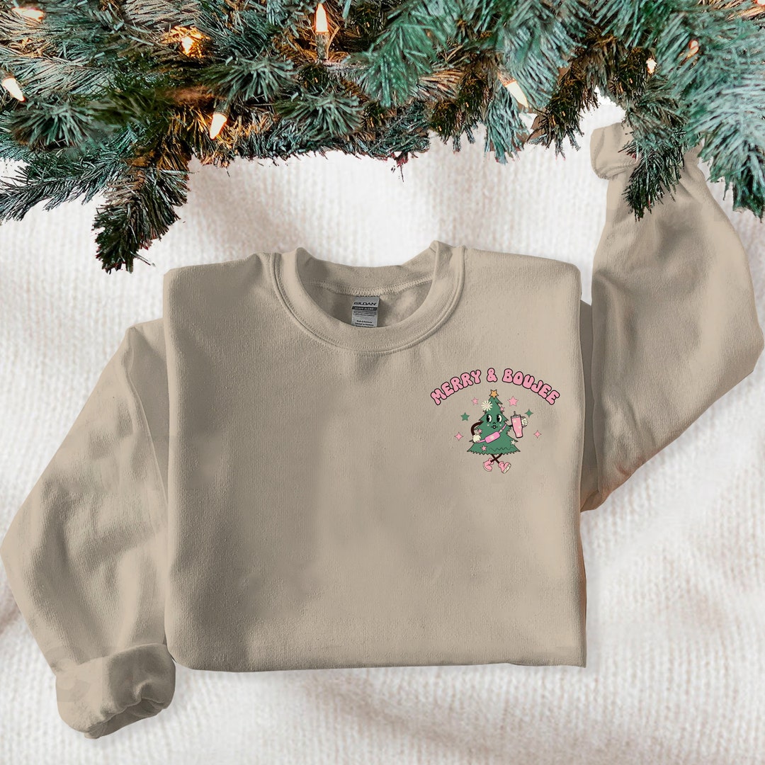 Merry and Boujee Christmas Pocket and Personalize on Back Sweatshirt ...