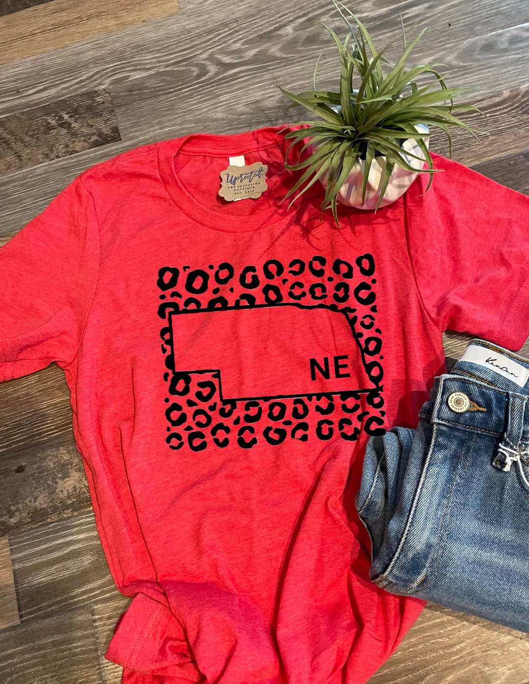 Nebraska Tee | Cheetah NE Shirts | Red Nebraska Graphic Tee - Etsy