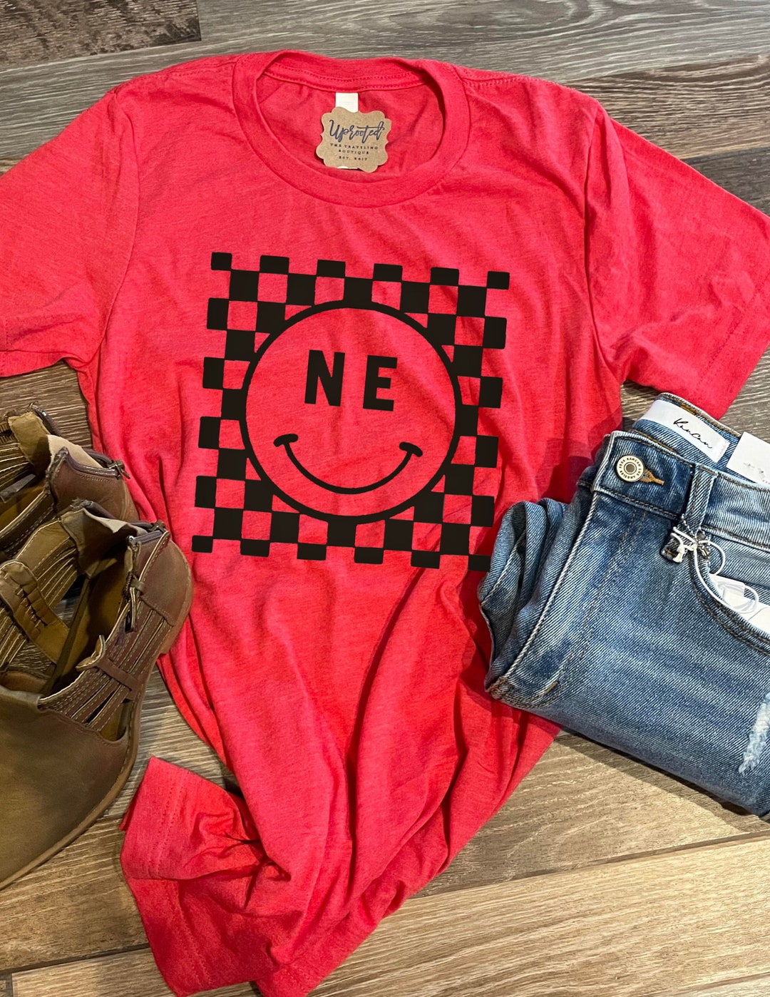Nebraska Graphic Tee | NE Smiley Shirt | Nebraska Gameday Tees - Etsy