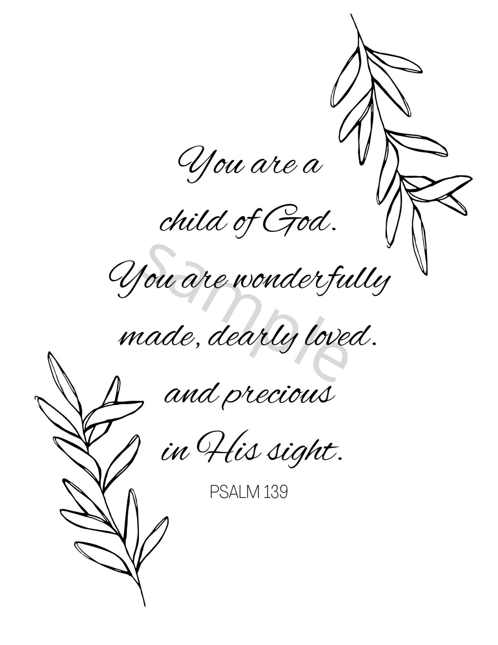 Psalm 139 Digital Download, Downloadable Art, Bible Quotes ...