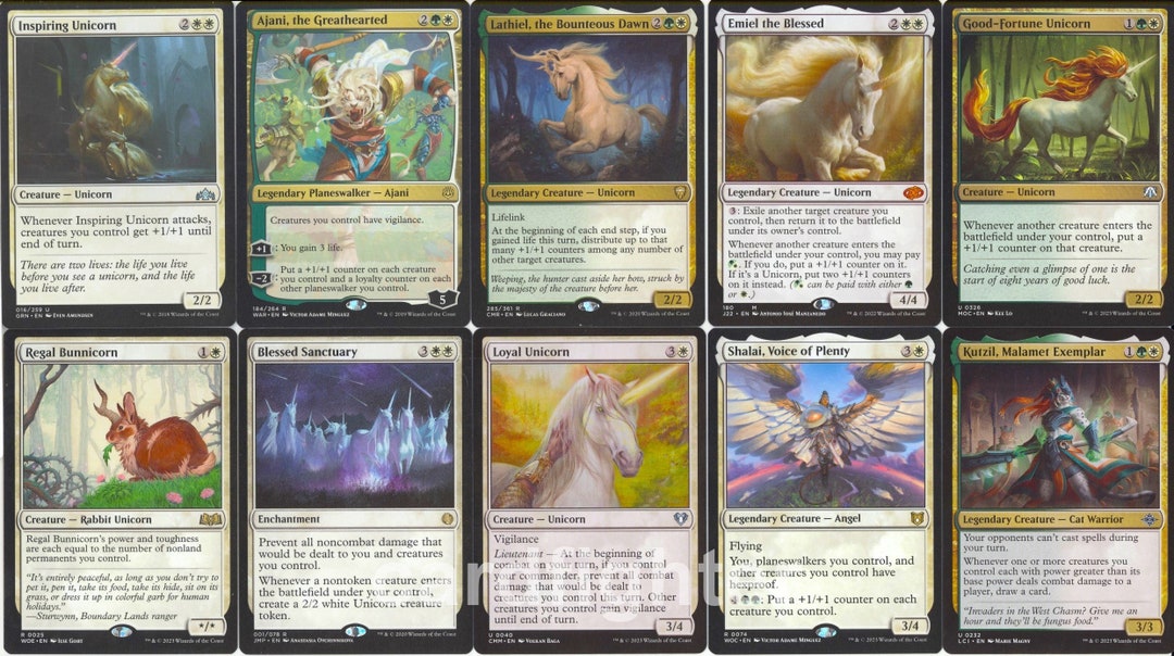 Unicorn Tribal Commander EDH Deck - Lathiel, the Bounteous Dawn - MTG ...
