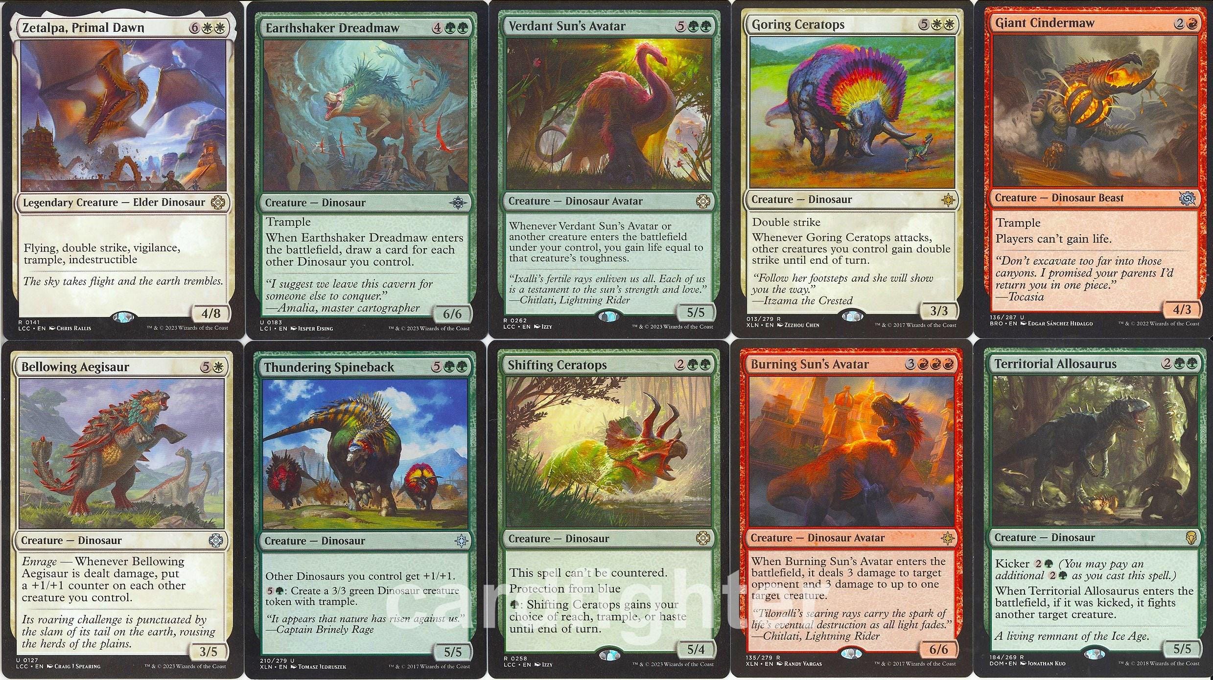 Dinosaur Tribal Commander EDH Deck - Gishath, Sun's Avatar - MTG Magic ...