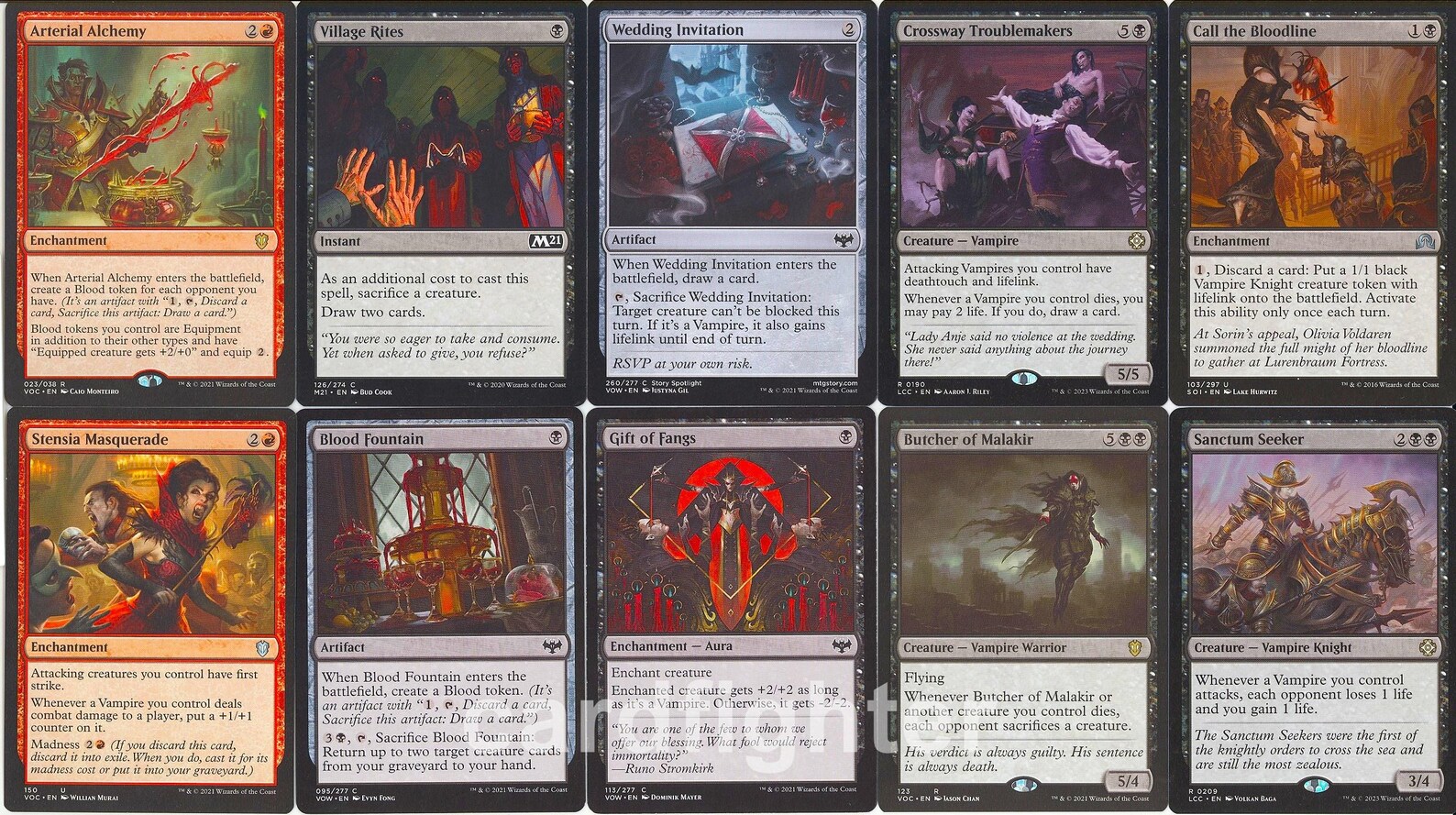 Custom Vampire Tribal Commander EDH Deck - Olivia, Crimson Bride - MTG ...