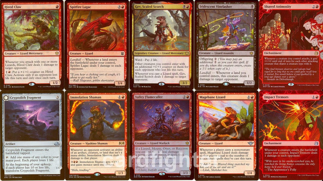 Custom Lizard Tribal Commander EDH Deck - Gev, Scaled Scorch - MTG ...