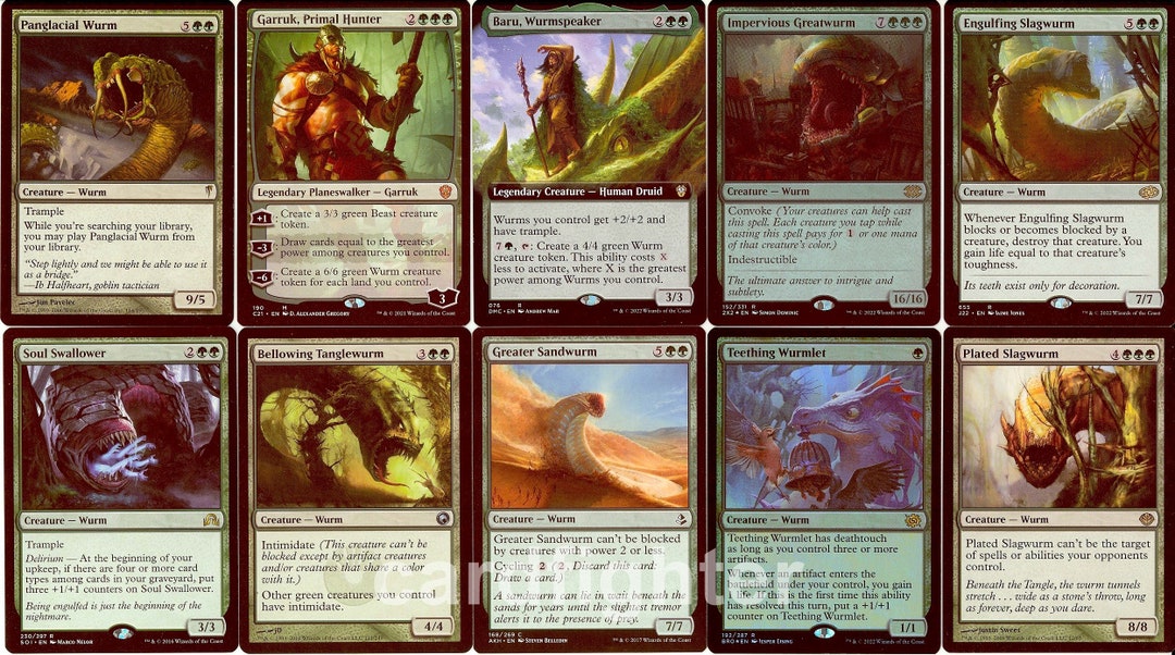 Custom Wurm Tribal Commander EDH Deck - Baru, Wurmspeaker - MTG Magic ...