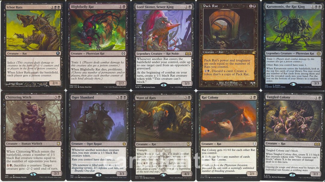 Rats Tribal Commander EDH Deck Lord Skitter, Sewer King Poison Counter ...