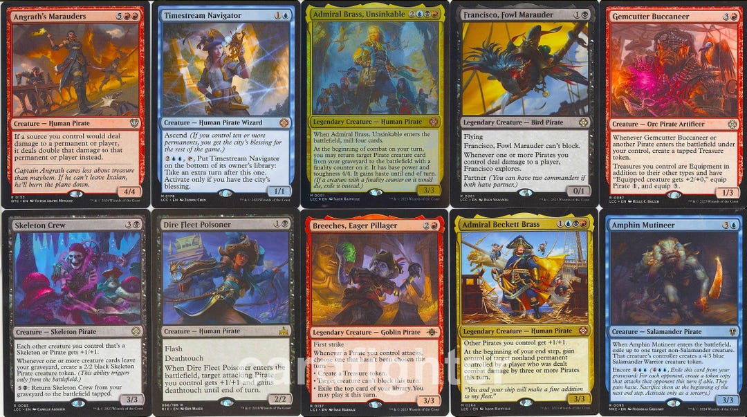 Pirate Tribal Commander EDH Deck - Admiral Brass, Unsinkable - MTG ...