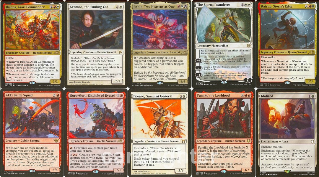 Custom Samurai Tribal Commander EDH Deck Isshin, Two Heavens as One MTG ...