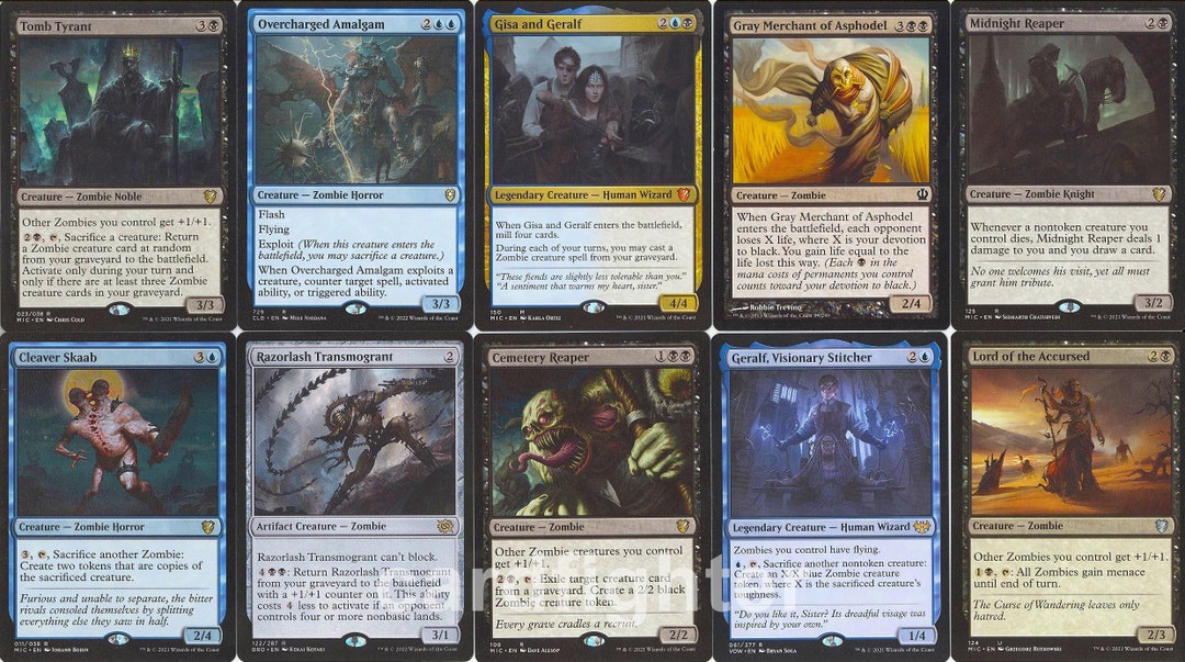 Custom Zombie Tribal Commander EDH Deck - Gisa and Geralf - MTG - Etsy