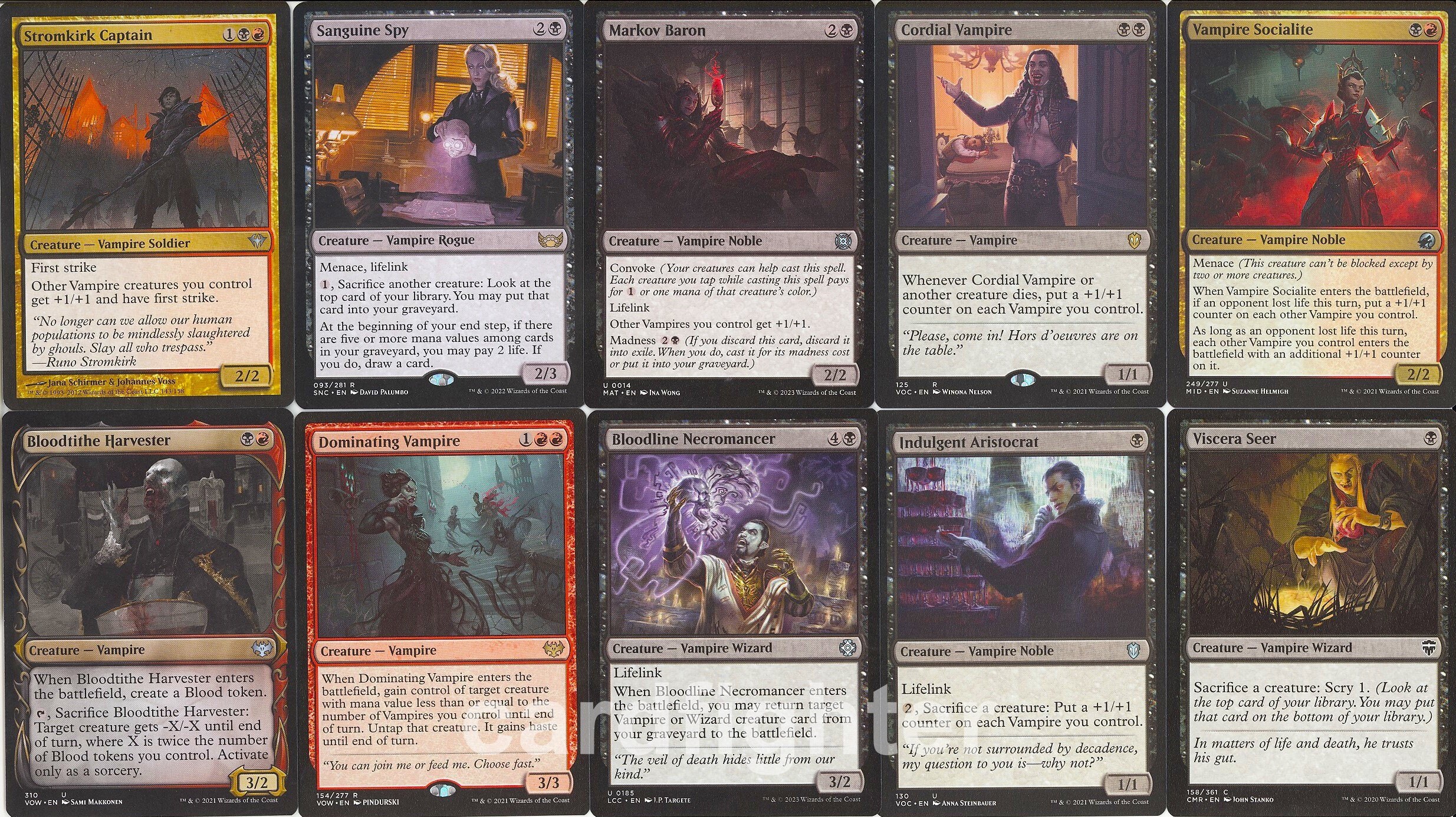 Custom Vampire Tribal Commander EDH Deck - Olivia, Crimson Bride - MTG ...