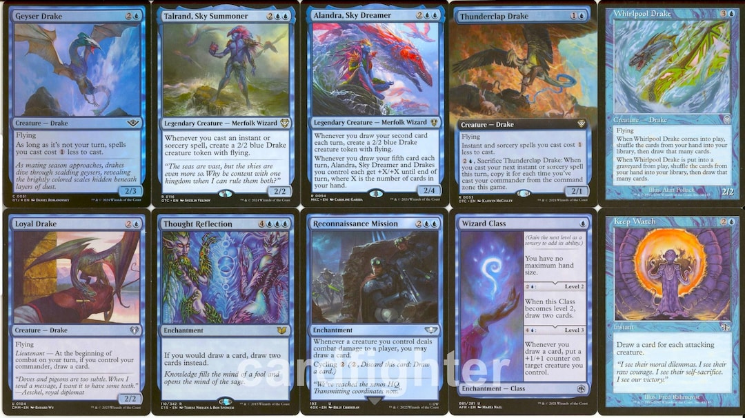 Custom Drake Draw Commander EDH Deck - Alandra, Sky Dreamer- MTG Magic ...