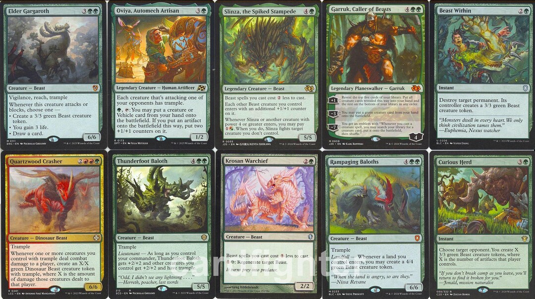 Custom Beast Tribal Commander EDH Deck - Slinza, the Spiked Stampede ...